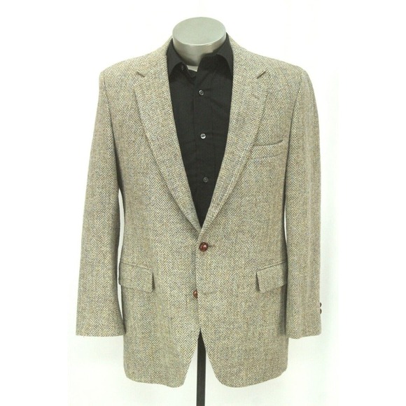 Harris Tweed | Suits & Blazers | Vintage Mens Tan Herringbone Harris ...